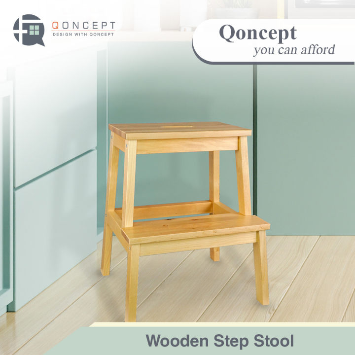 Qoncept Wooden Step Stool - Chairs and Step Ladder for Children | Lazada PH