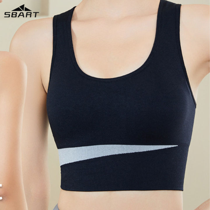SBART ชุดชั้นในสตรีแบบไม่มีสายด้านหลังมีขนาดใหญ่เสื้อกล้ามกันกระแทกฟิตเนสวิ่งโยคะสปอร์ตบราแห้ง ...
