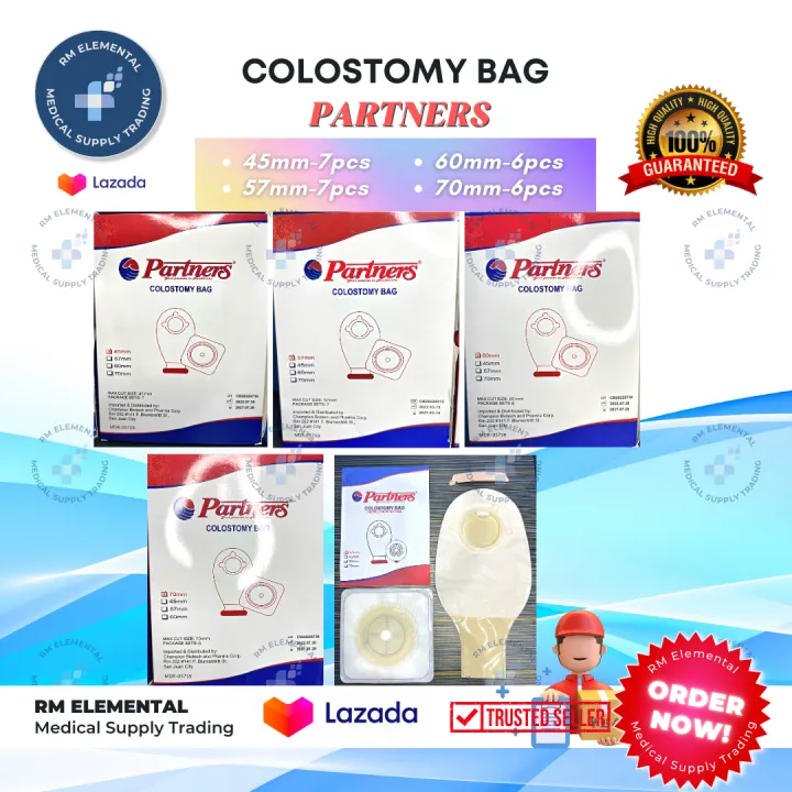 [ BOX ] COLOSTOMY BAG (PARTNERS) 45MM,57MM,60MM,70MM SOLD PER BOX ...
