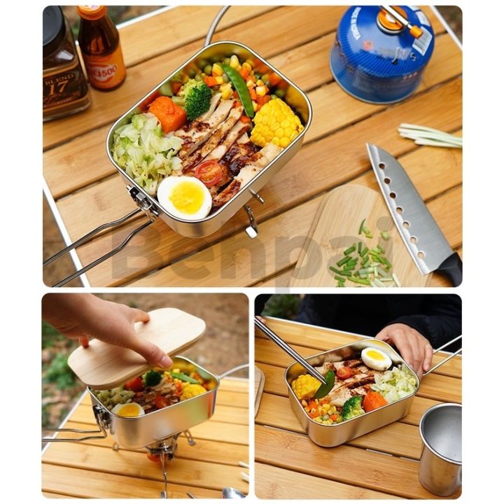 Stainless Steel Lunch Box Adults Outdoor Camping Picnic cooking Lunch ...