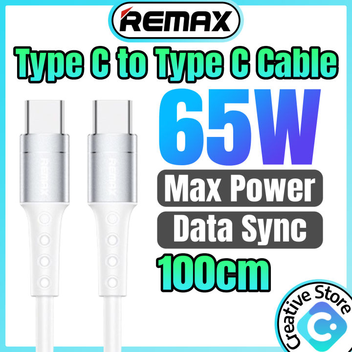 REMAX 65W PD TYPE C TO TYPE C / 20W PD TYPE C TO IPH / 5A FAST CHARGING ...