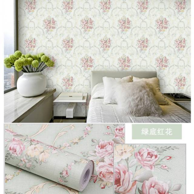 Wallpaper Sticker Dinding Bunga Tosca | Lazada Indonesia