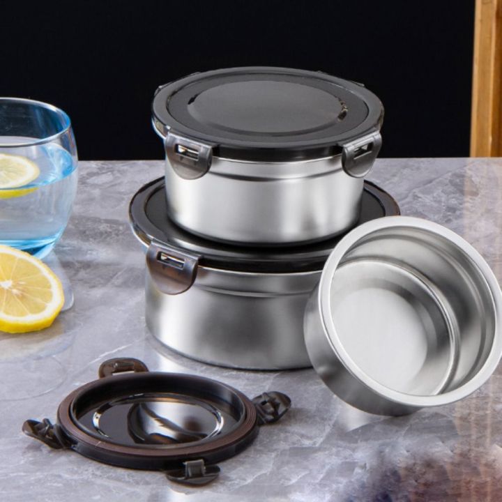 INQUIS Square Fresh-keeping Box Stainless Steel Anti-leak Sealed Lunch ...