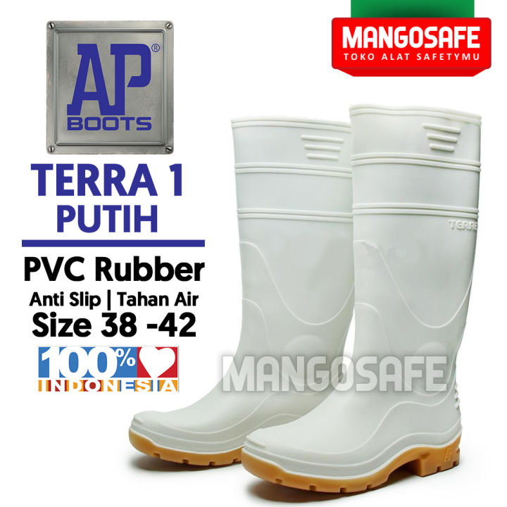AP Boots Terra 1 Putih Sepatu Karet PVC Boot Hujan Tinggi Anti Air Anti ...