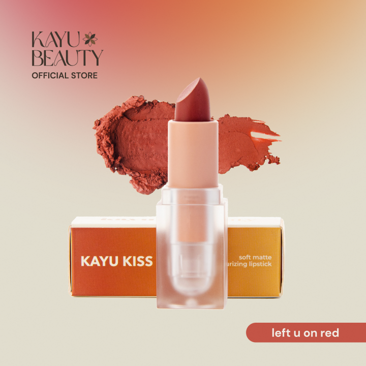 Kayu Beauty Kayu Kiss Soft Moisturizing Lipstick in Left u on red ...