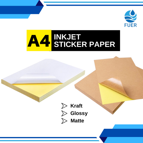 Printable Sticker Paper Glossy Matte kraft Inkjet A4 Size | Lazada PH