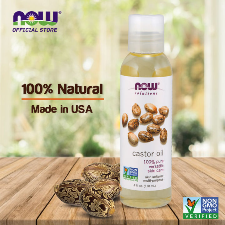 NOW Solutions, Castor Oil, 100% Pure Versatile Skin Care, Multi-Purpose ...