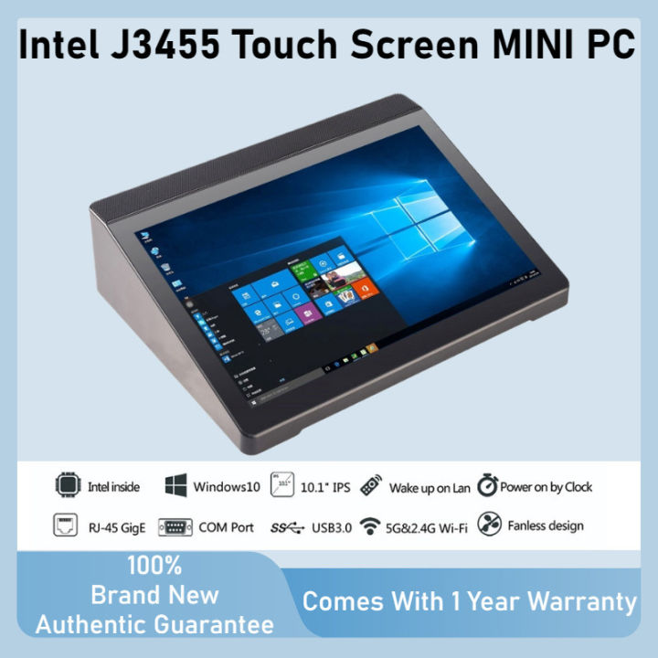 Touch Screen MINI PC 10.1 inch IPS 1280*800P Intel J3455 Windows 10 ...