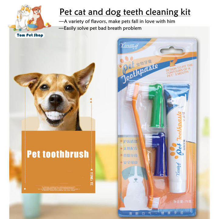 Pet Toothbrush Set w/ Toothpaste Dog Toothbrush Set Cat Toothbrush Set ...
