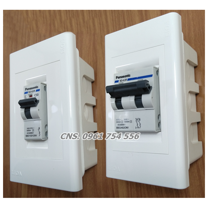 COMBOM Cầu dao - Aptomat PANASONIC 1P - 2P/ 16A - 63A Với Mặt, Đế cầu dao | Lazada.vn