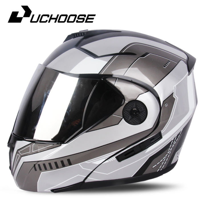 Uchoose Unisex Protective Helmet DOT Certification Double Lens Cross ...