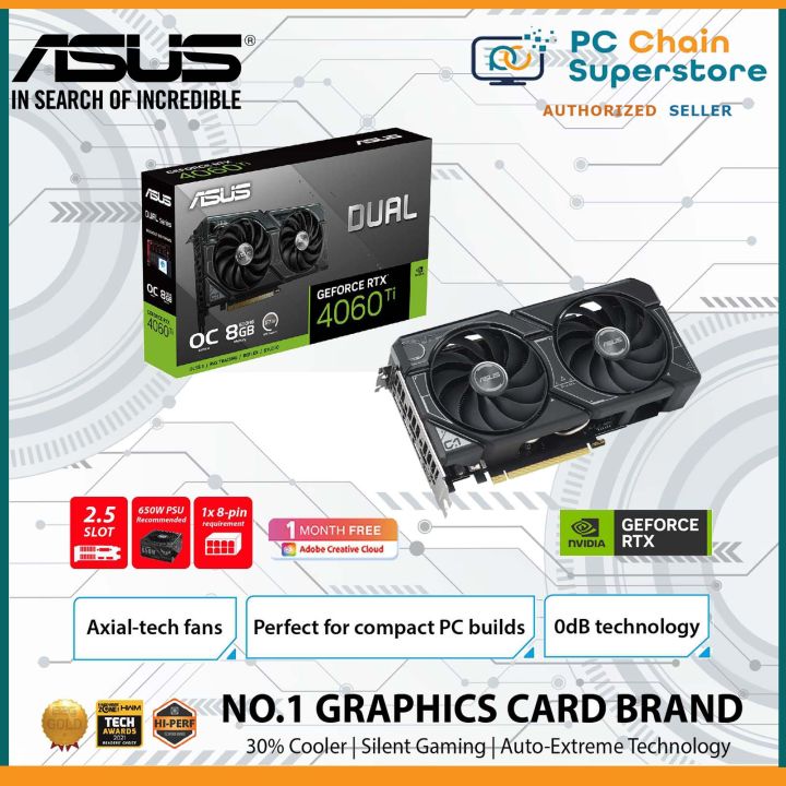 ASUS Dual GeForce RTX 4060 Ti OC Edition 8GB GDDR6 (PCIe 4.0, 8GB GDDR6 ...