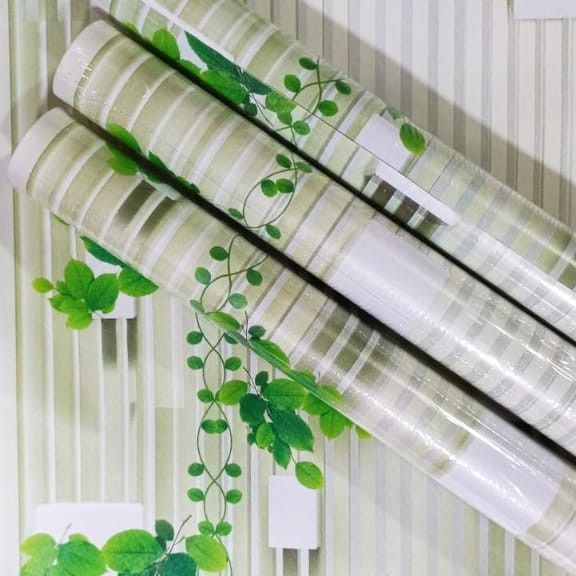 WALLPAPER STIKER DINDING MOTIF BUNGA HIJAU RAMBAT PAGAR | Lazada Indonesia