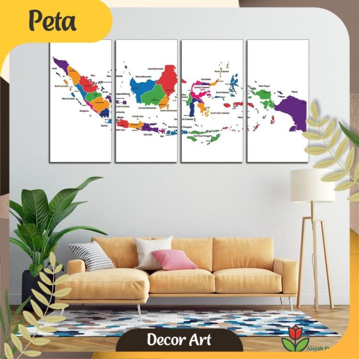 Decor Art - Hiasan Dinding 120x60cm Peta Indonesia Map IDJZ Jumbo ...