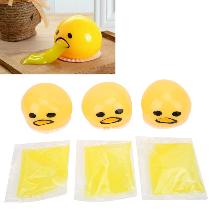Haowecib Vomit Eggs Yolk Ball BPA-Free Stress Ball Fidget Toy with ...
