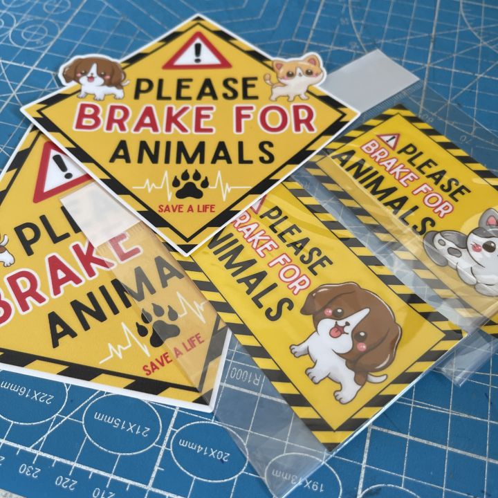 Brake for Animals Sticker | Waterproof | Vinyl Stickers - 9Lines ...
