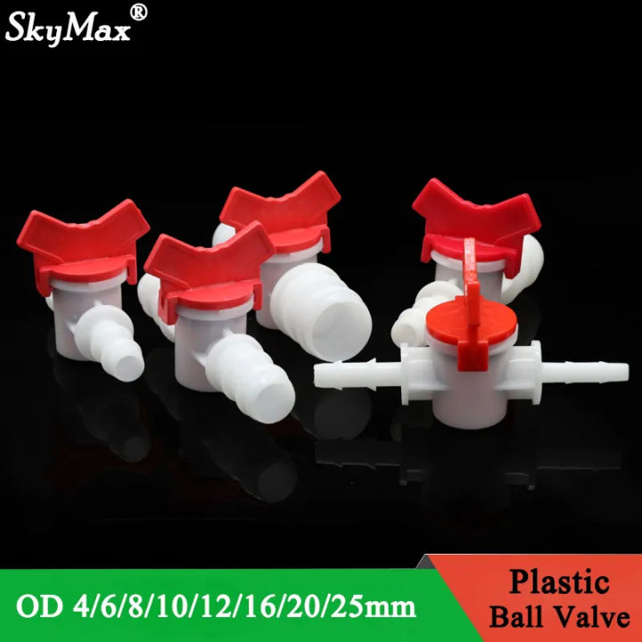 1Pc PVC Hose Barb Two Way Plastic Ball Valve Aquarium Garden Micro ...