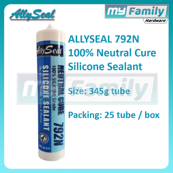 ALLYSEAL 792N 345g 100% Neutral Cure Silicone Sealant Clear White Black ...