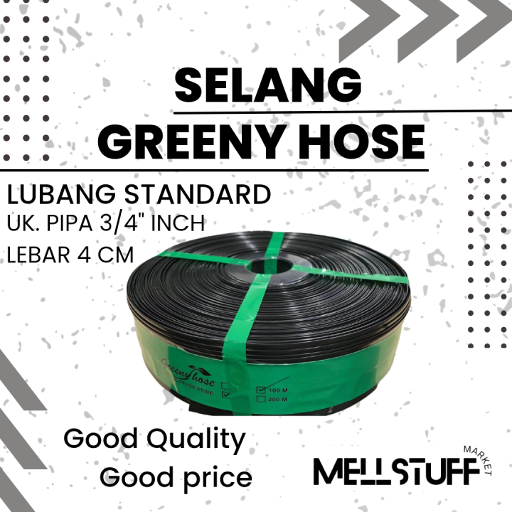 Selang Greeny Hose Lubang Standard ukuran 4 CM (Pipa 3/4") per Roll ...