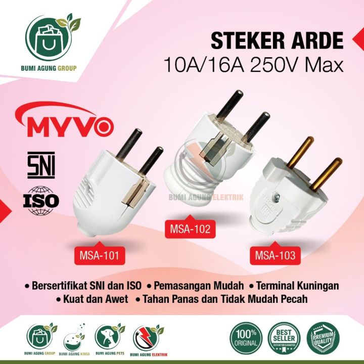 Steker arde colokan stop kontak listrik MSA101 MSA102 MSA103 10a/16a ...