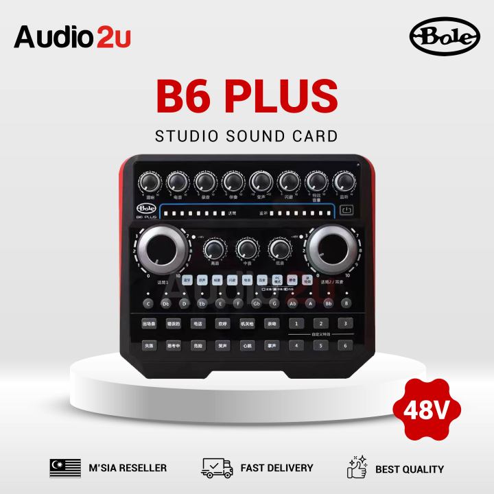 Bole B6 Plus Studio Sound Card Audio Interface (48V) | Lazada
