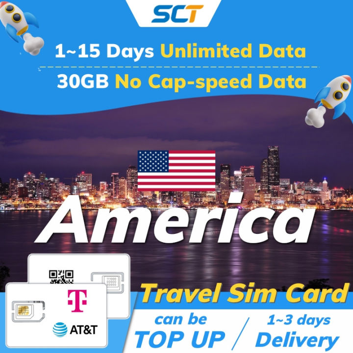USA Travel Sim Card Unlimited Data【40GB High Speeds + Unlimited 128kbps ...