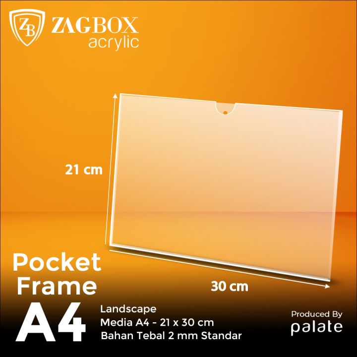 ACRYLIC POCKET FRAME / AKRILIK THICKER / AKRILIK POCKET A4 2MM | Lazada ...