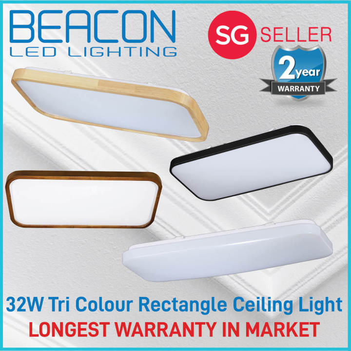 BEACON LED 32W Rectangle Ceiling Light - Magnetic panel - Black / White ...
