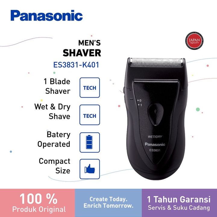 Panasonic ES3831K401 3 Blades Shaver Compact Size [Battery Operated ...