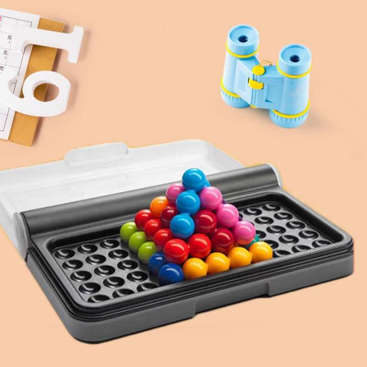 120 Challenges IQ 3D Puzzle Classic Puzzle Pyramid Plate Pearl Logical Mind Board Game For ...