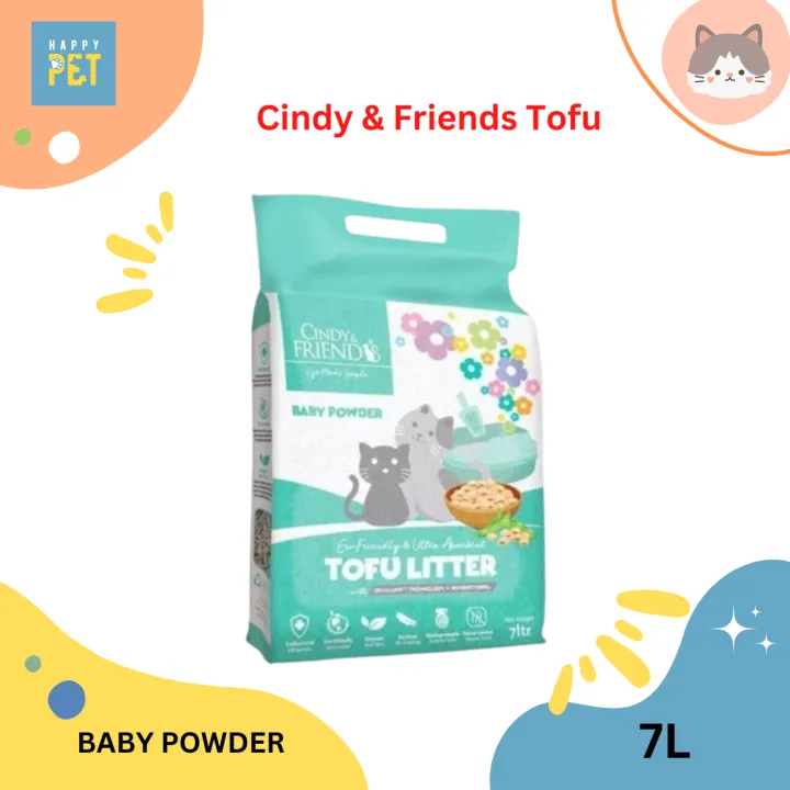 Cindy & Friends Soya / Tofu Cat Litter 7L - Baby Powder (2.8KG) | Lazada