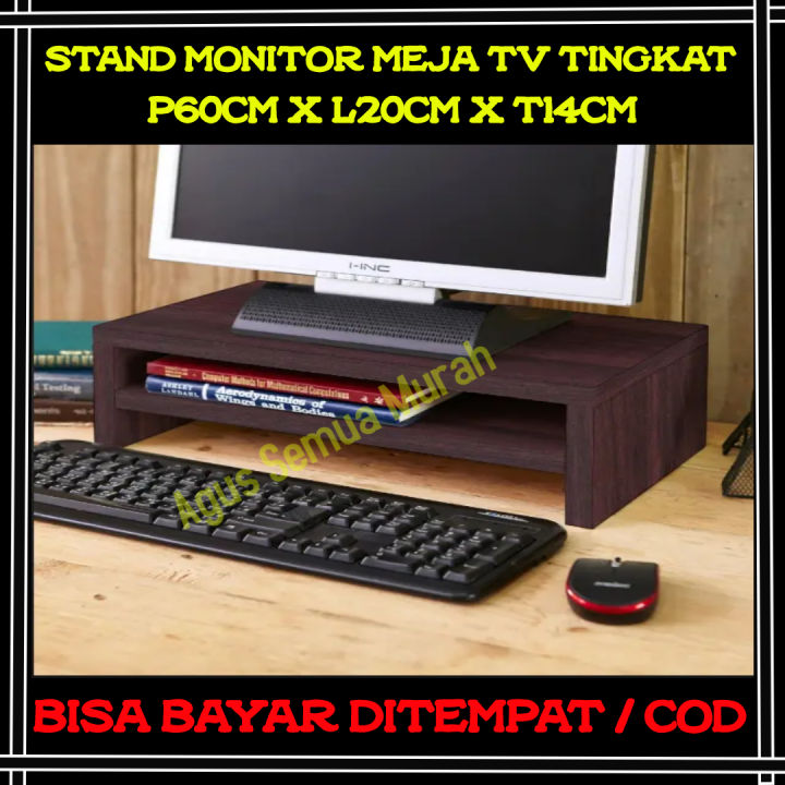 Meja Tv Stand Penyangga Tatakan Dudukan Holder Laptop Rak Monitor Kayu ...