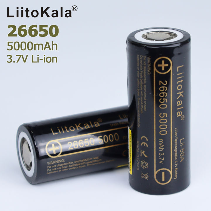Pin 26650 5000mAh Liitokala Lii-50A Lithium ion pin sạc 3.7V | Lazada.vn