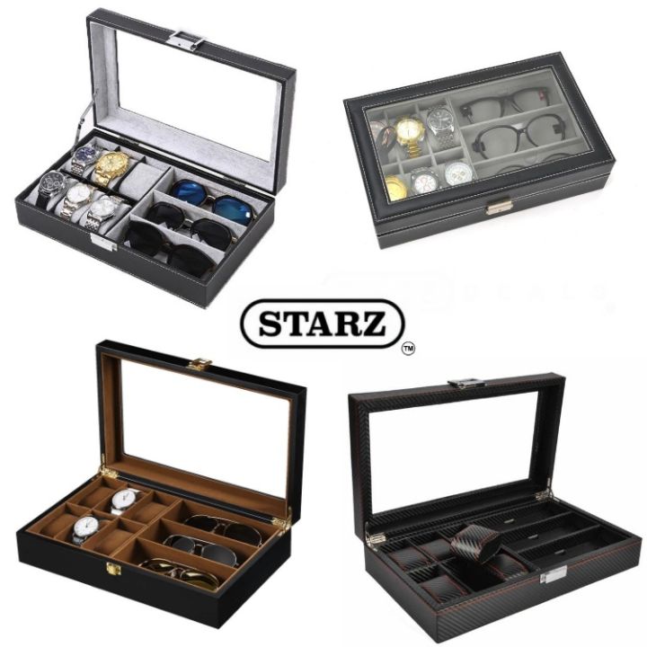 STARZ - 6 Slots Watch with 3 Spectacles Storage Jewelry Display Box ...