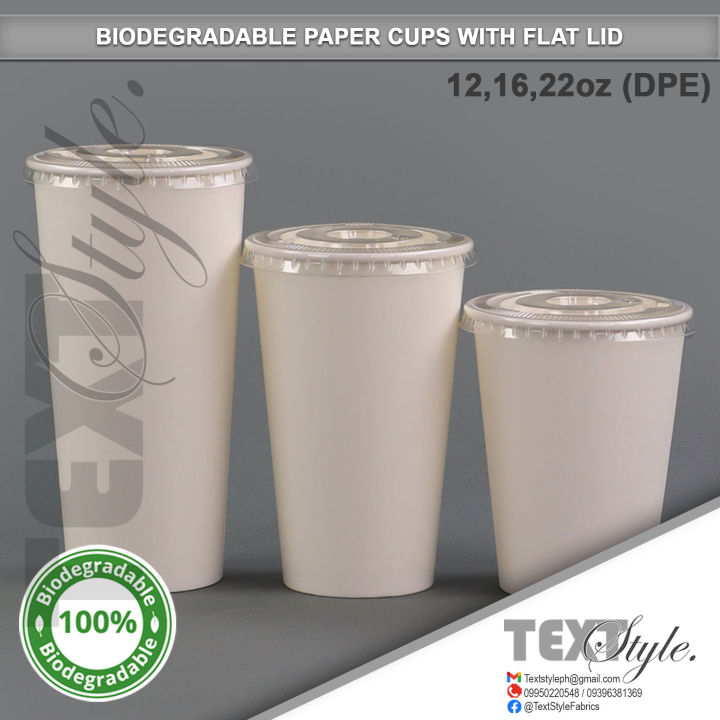 Textstyle Biodegradable Disposable Plain White Paper Cups Beverage Cup ...