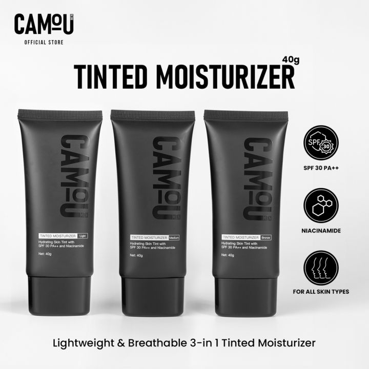 Camou Men's Tinted Moisturizer with SPF 30 VitE and Niacinamide ...