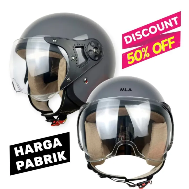 Helm MLA Hijab - Helm Bogo RETRO PILOT Wanita Pria Bogo Hijab ORIGINAL ...