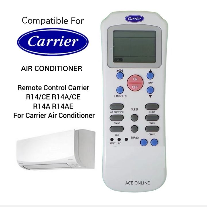 Replacement For Carrier Air Cond Aircond Air Conditioner Remote Control ...