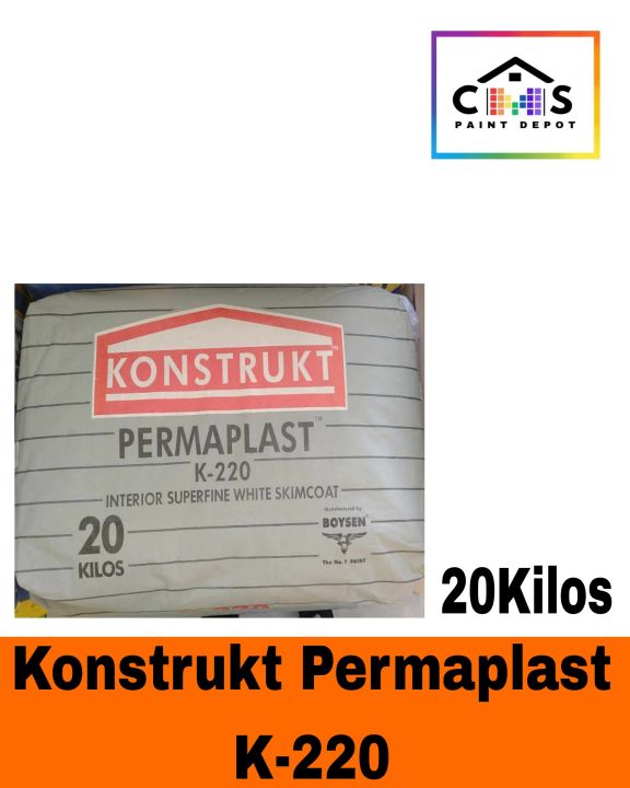 Konstrukt PERMAPLAST k-220 SUPERFINE WHITE SKIM COAT 20kg | Lazada PH
