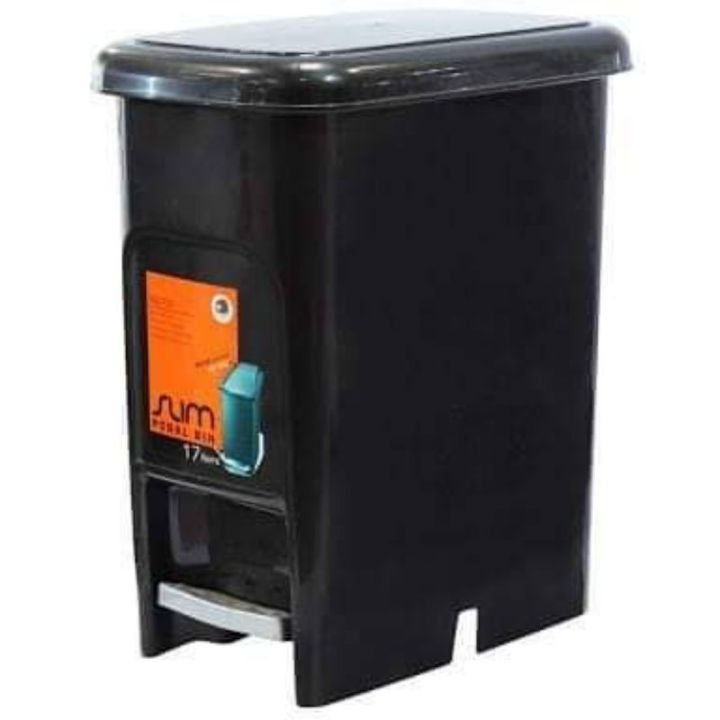 MEGABOX SLIM PEDAL TRASH BIN 17LITERS Size: L 35.5cm x W 21.5cm / H 37 ...