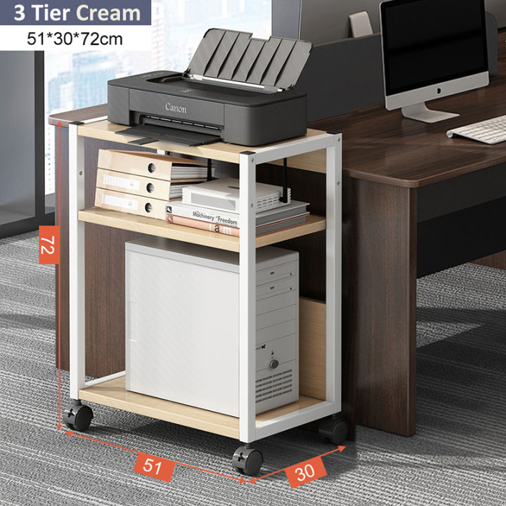 3 Tier Printer Copier Stand Office Desktop Rack Organizer Shelf with ...