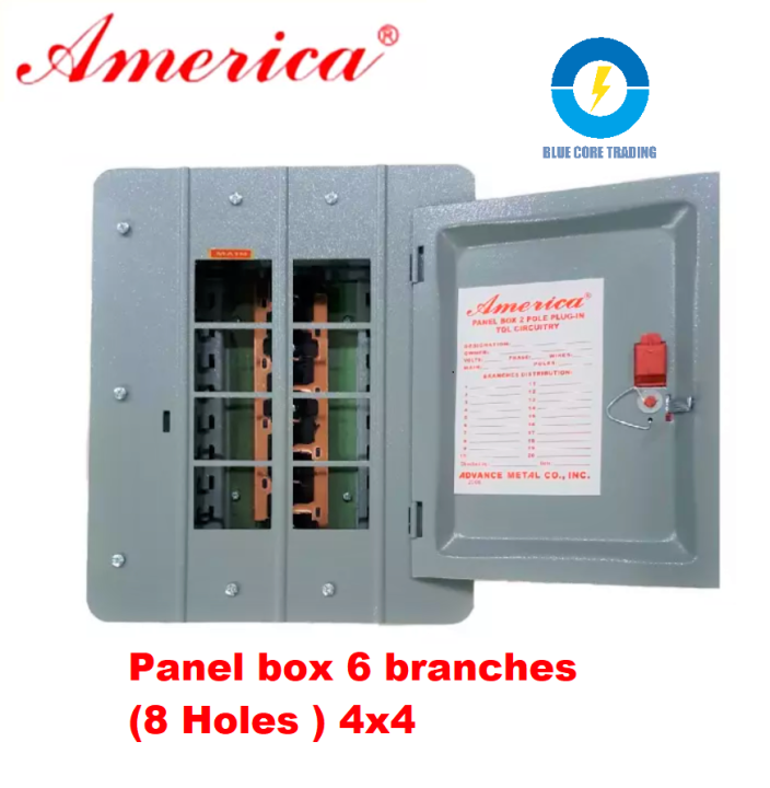 America Panel Box 6 Branches for Plugin breakers ( 8 holes) 4x4 | Lazada PH