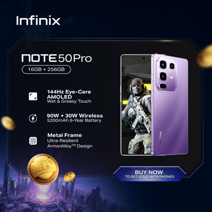 Infinix NOTE 50 Pro, (up to 16GB [8+256] | 90W + 30W Wireless | 144Hz ...