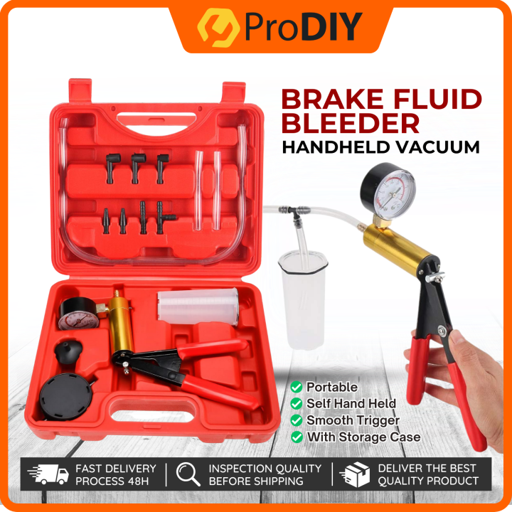 Portable Brake Fluid Bleeder Tool Set Hand Held Vacuum Pump Brake ...