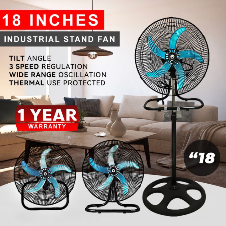 kipas industri industrial Fan 18 inch 5 Blades Strong Industrial Multipurpose Fan 3in1 Floor ...