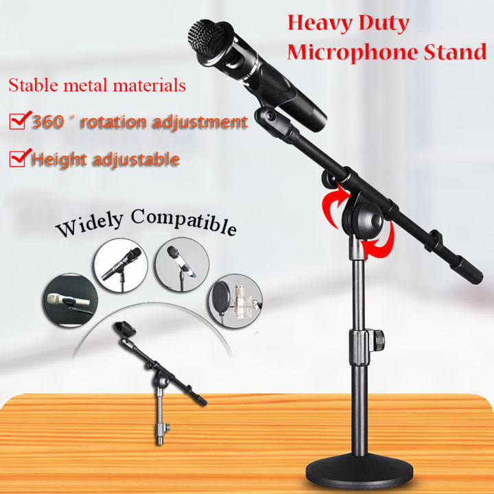 Heavy Duty Small Microphone Stand Metal Mic desktop Stand for Indoor ...