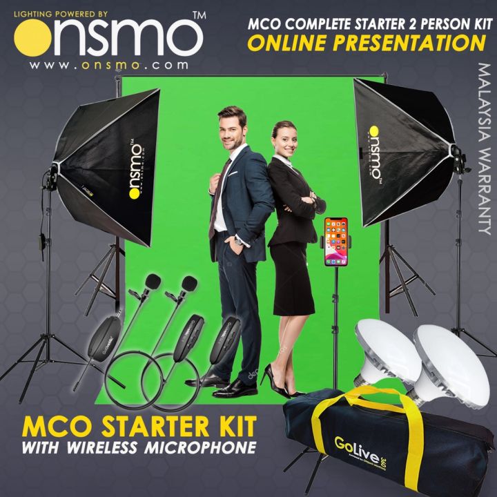 Onsmo TVPSS Green Screen Live Streaming LED Kit Complete with Lights ...