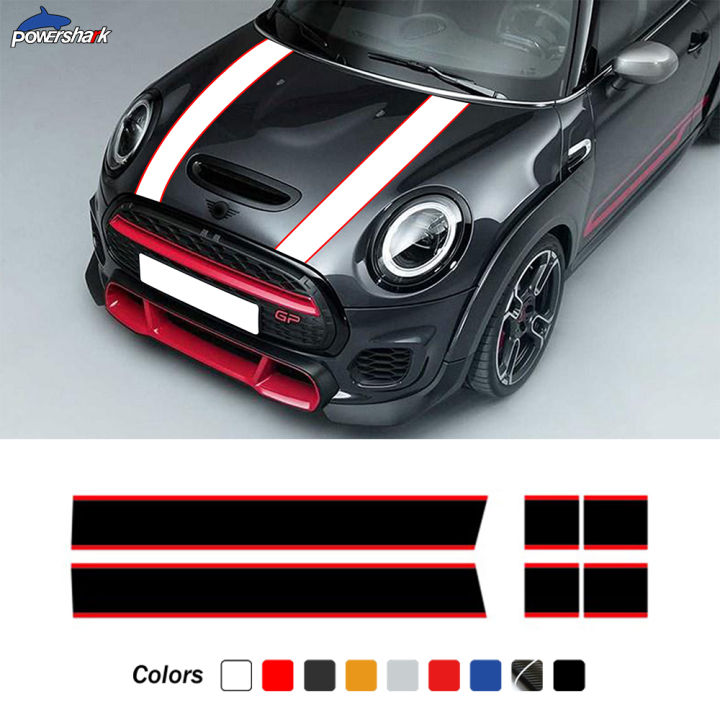 【The-Best】 Car Hood Bonnet Stripes Sticker Engine Cover Band Rear Trunk ...