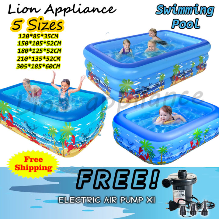[COD]Swimming pool Random Pattern Inflatable Rectangular Swimming Pool ...