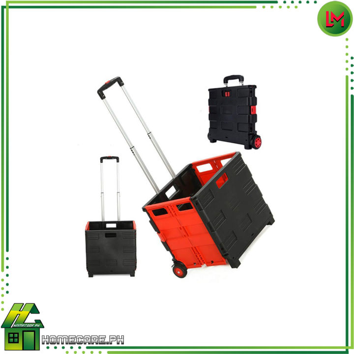 HOMECARE PH. 2 Wheel Foldable Luggage Cart Supermarket Shopping Trolley ...